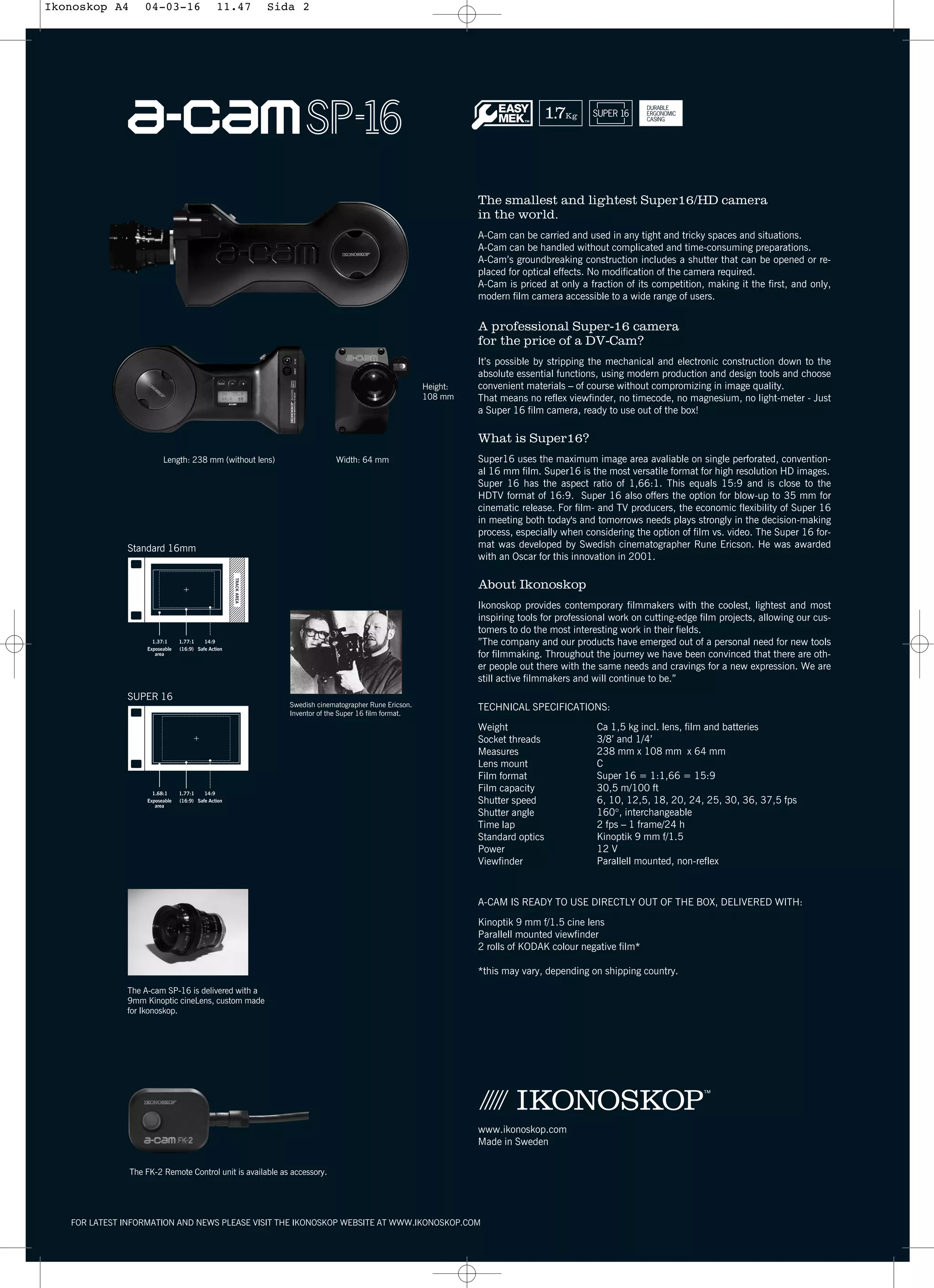 A cam sp-16 brochure | PDF