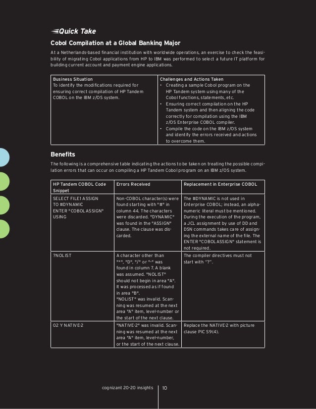 A Checklist for Migrating Big Iron Cobol Applications