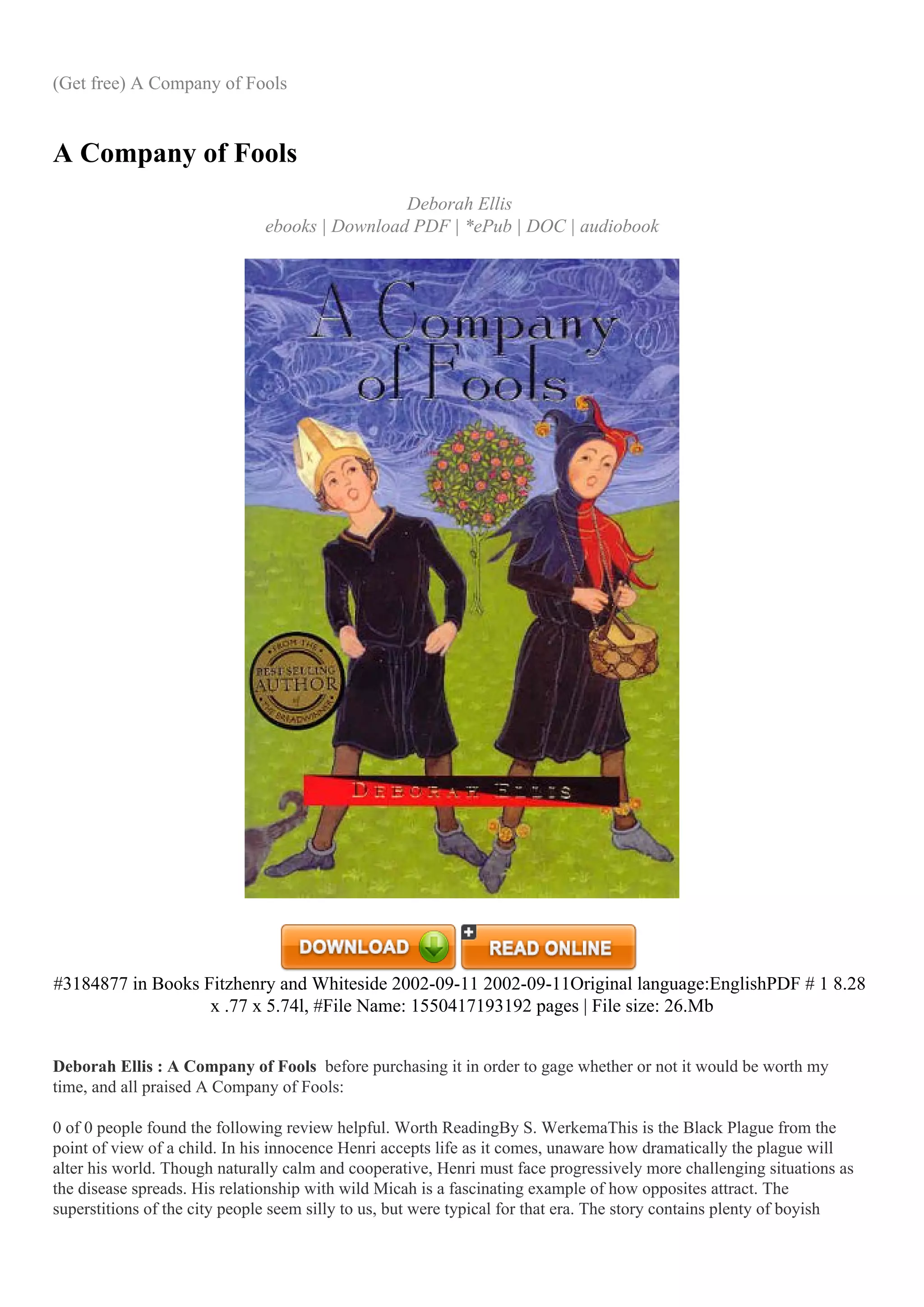 A COMPANY OF FOOLS | PDF