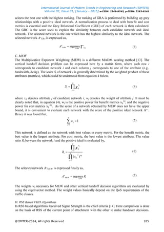 A Comparative Analysis of Vertical Handover Decision Process Algorithms for Next Generation ...