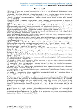 A Comparative Analysis of Vertical Handover Decision Process Algorithms for Next Generation ...