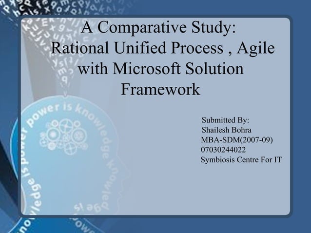 A Comparative study of Rational Unified process( RUP ), Agile ...