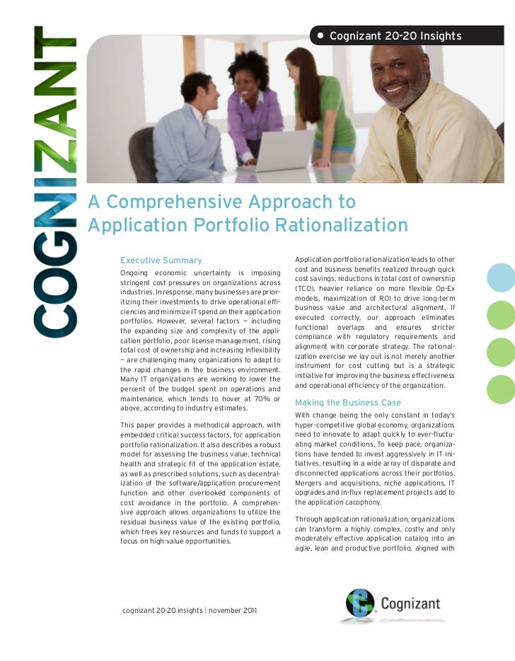 A Comprehensive Approach to Application Portfolio Rationalization