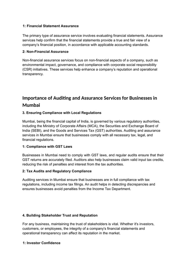 A-Comprehensive-Guide-to-Auditing-and-Assurance-Services-in-Mumbai | PPT