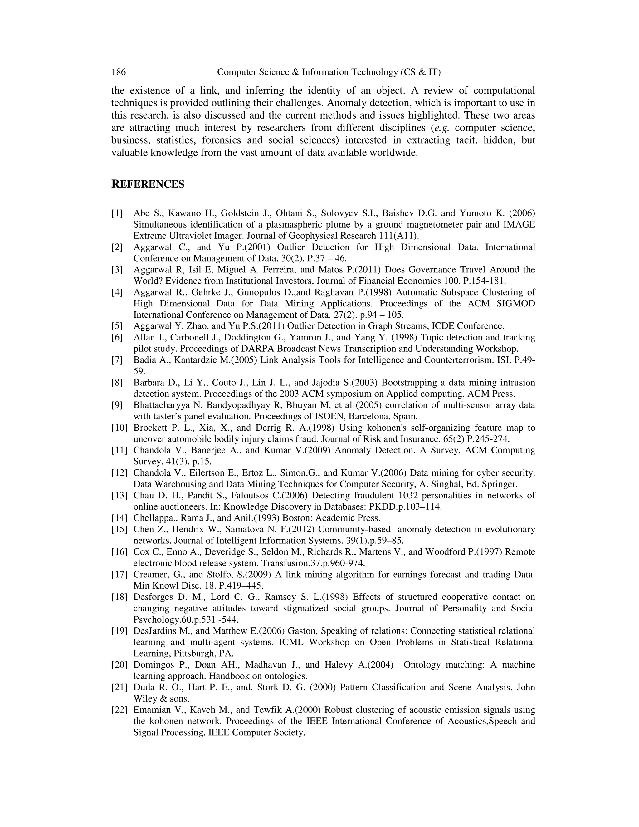A Comprehensive Survey Of Link Mining And Anomalies Detection Pdf