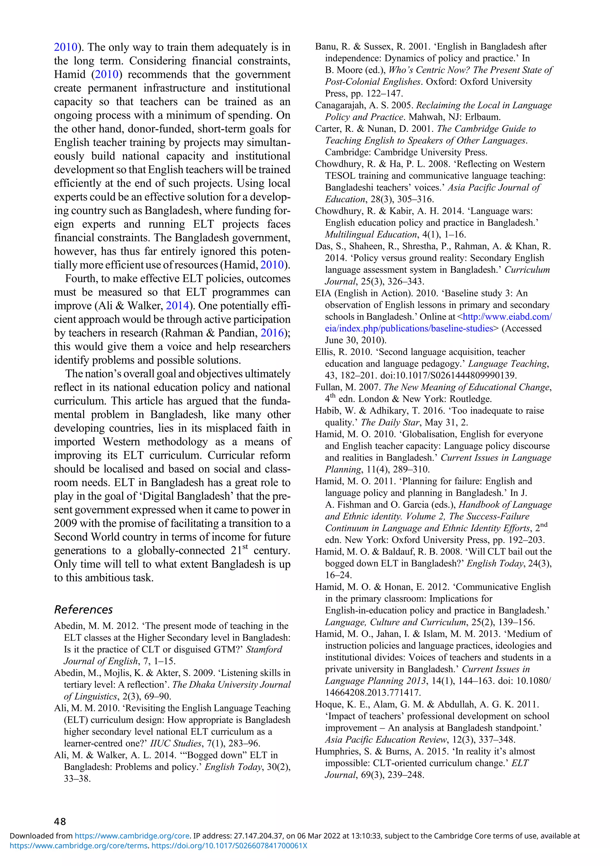 ACritical Investigation of English Language Teaching in Bangladesh | PDF