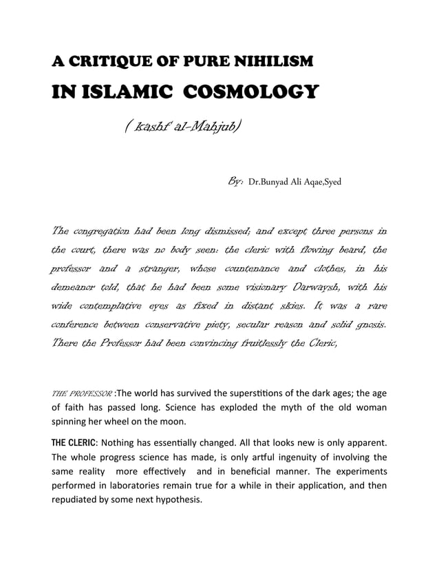 A Critique Of Pure Nihilism In Islamic Cosmology | PDF | Islam ...