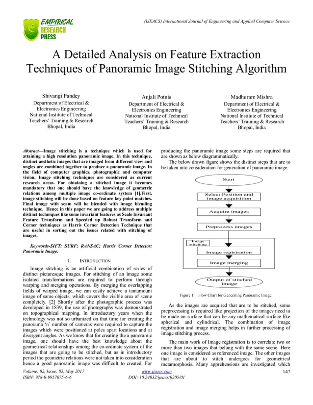 A Detailed Analysis on Feature Extraction Techniques of Panoramic Image Stitching Algorithm | PDF