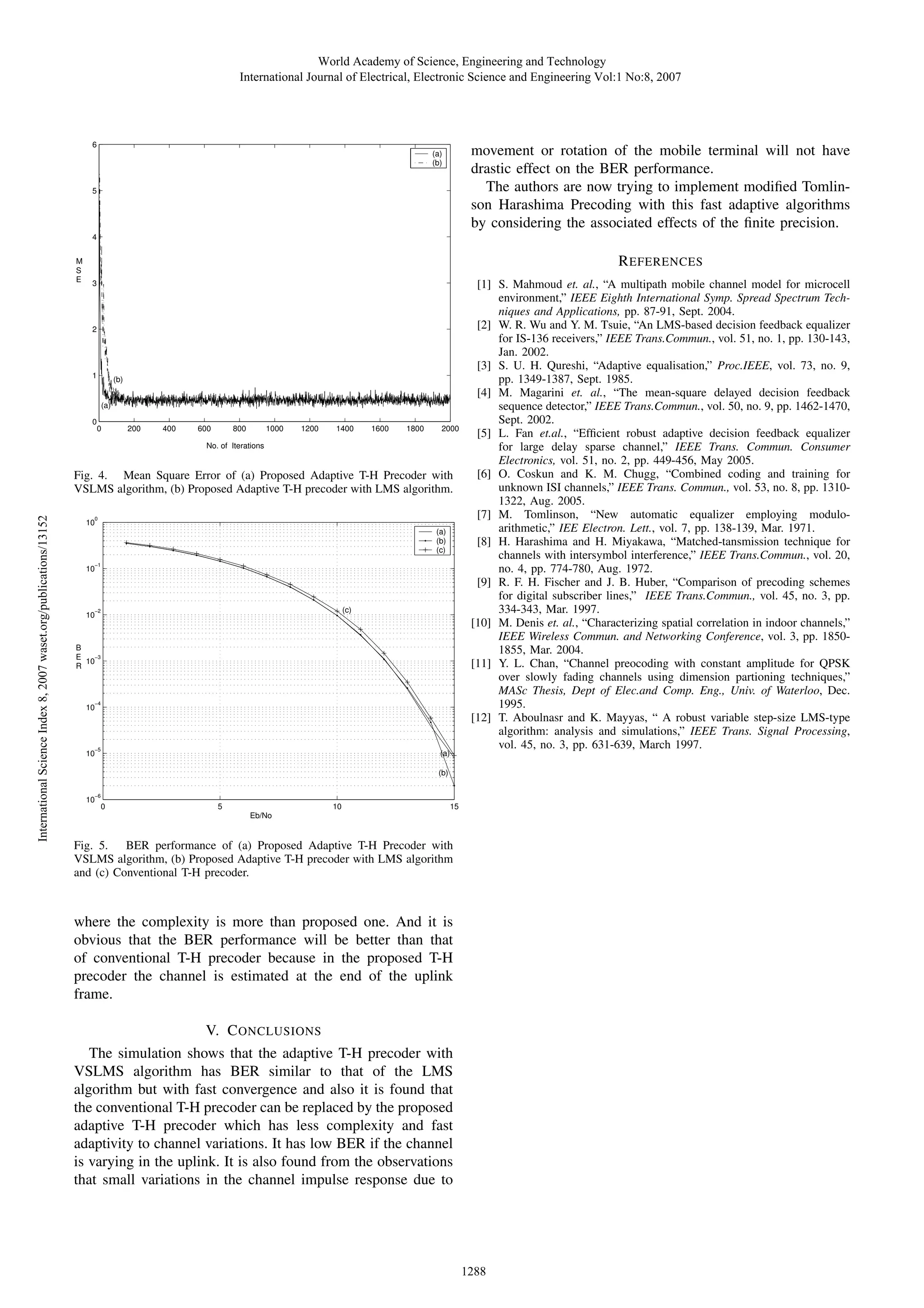 A Fast Adaptive Tomlinson Harashima Precoder For Indoor Wireless Communications Pdf
