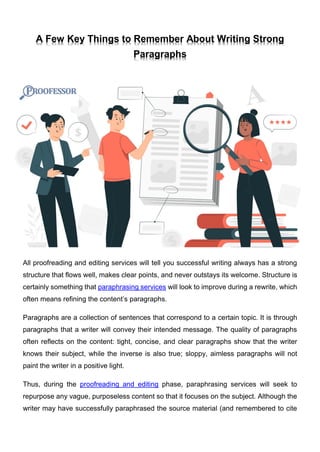 A Few Key Things to Remember About Writing Strong Paragraphs | PDF