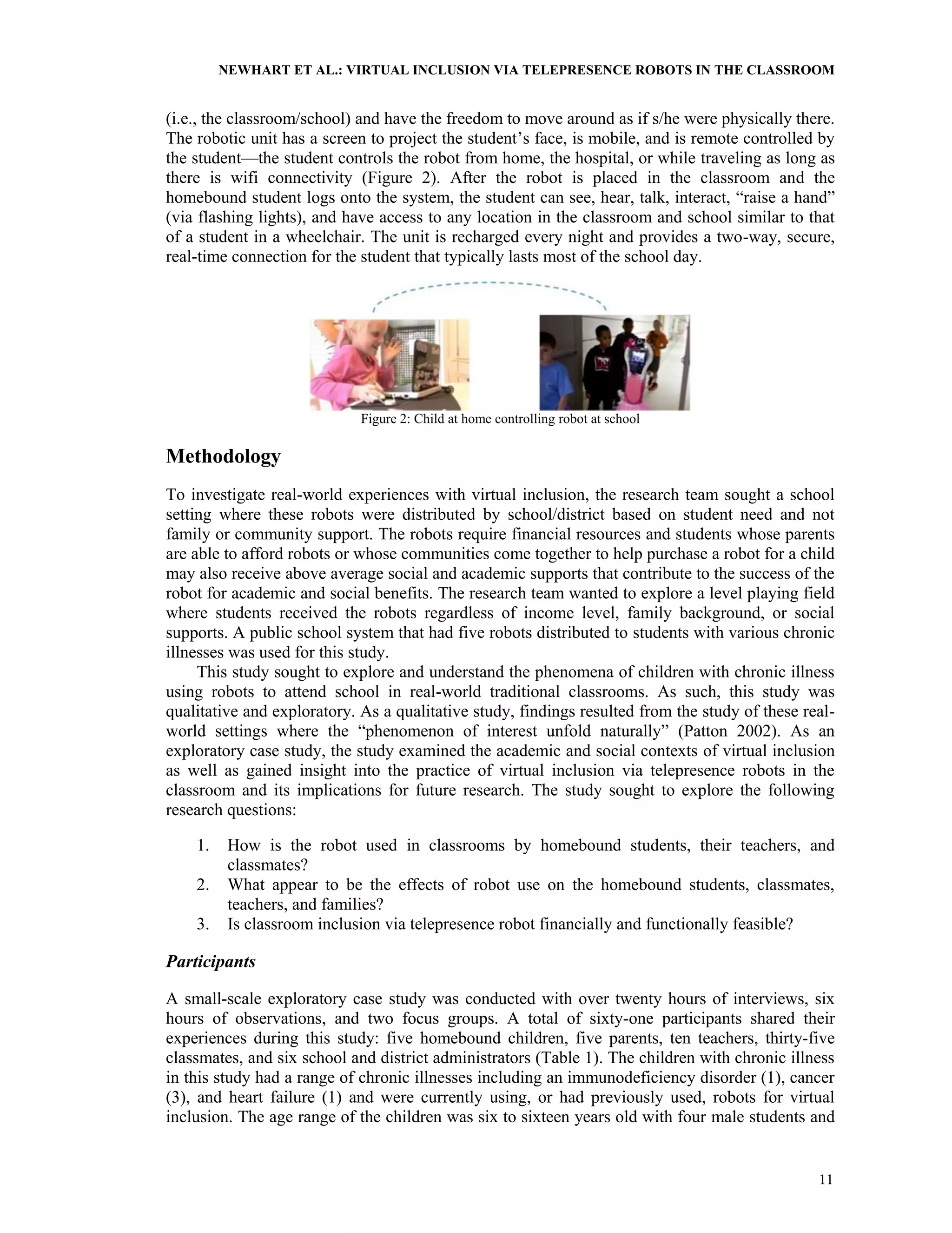 Virtual Inclusion via Telepresence Robots in the Classroom | PDF