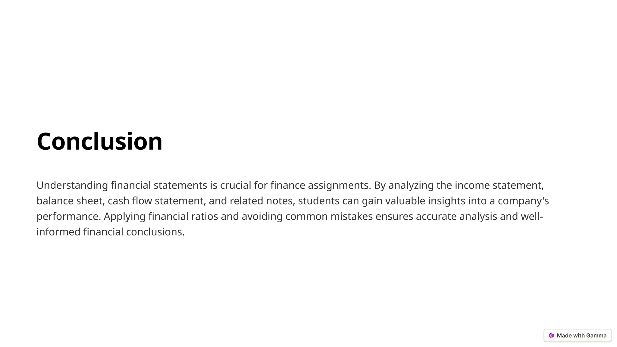 Understanding Statements for Finance Assignments | PPTX