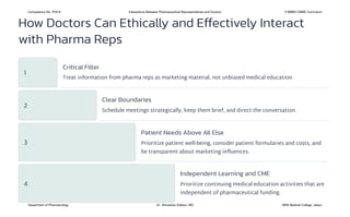 Interactions Between Pharmaceutical Representatives and Doctors: As per ...