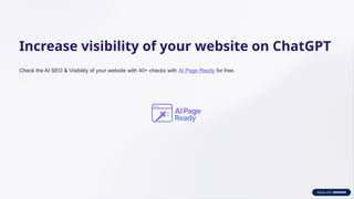 A Guide to AI SEO: Increase your website's visibility in ChatGPT | PPTX