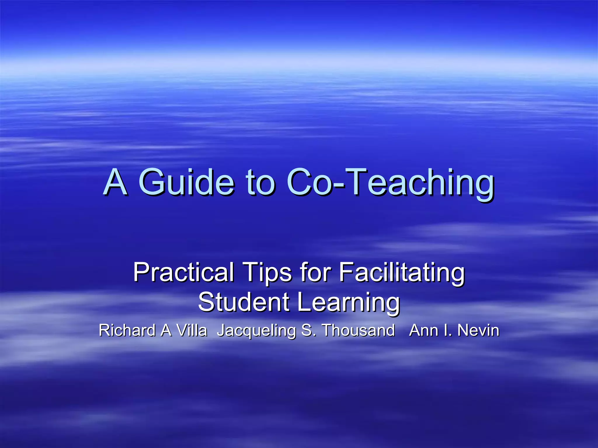 A Guide To Co Teaching | PPT