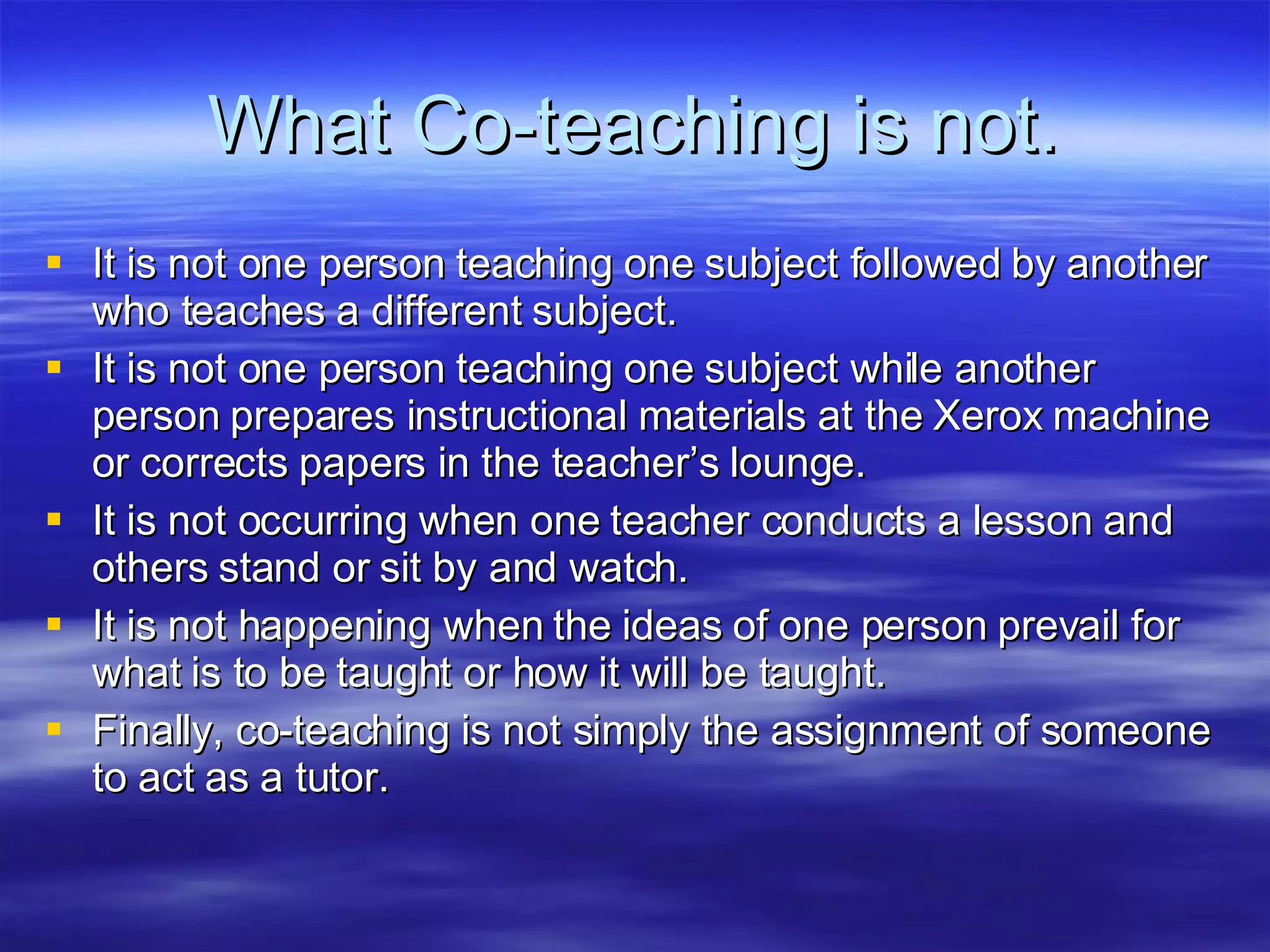 A Guide To Co Teaching | PPT | Homework and Study | Education