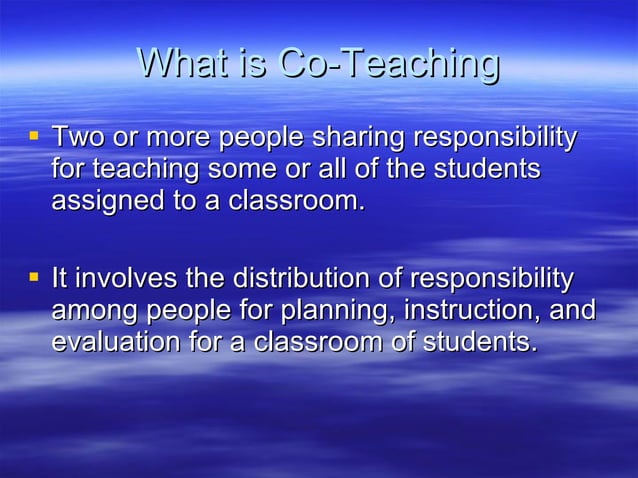 A Guide To Co Teaching | PPT | Homework and Study | Education