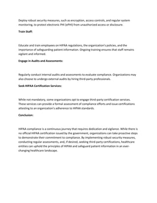 Navigating Healthcare Compliance: A Guide to HIPAA Certification | PDF