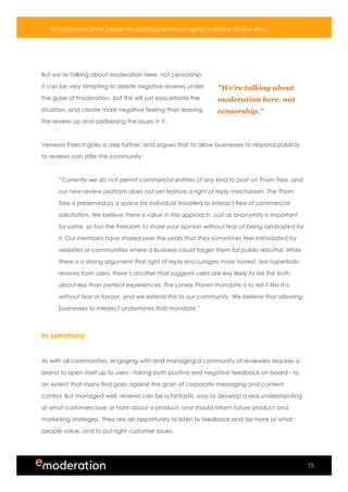 eModeration Guide to managing and moderating review sites | PDF