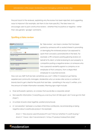 eModeration Guide to managing and moderating review sites | PDF