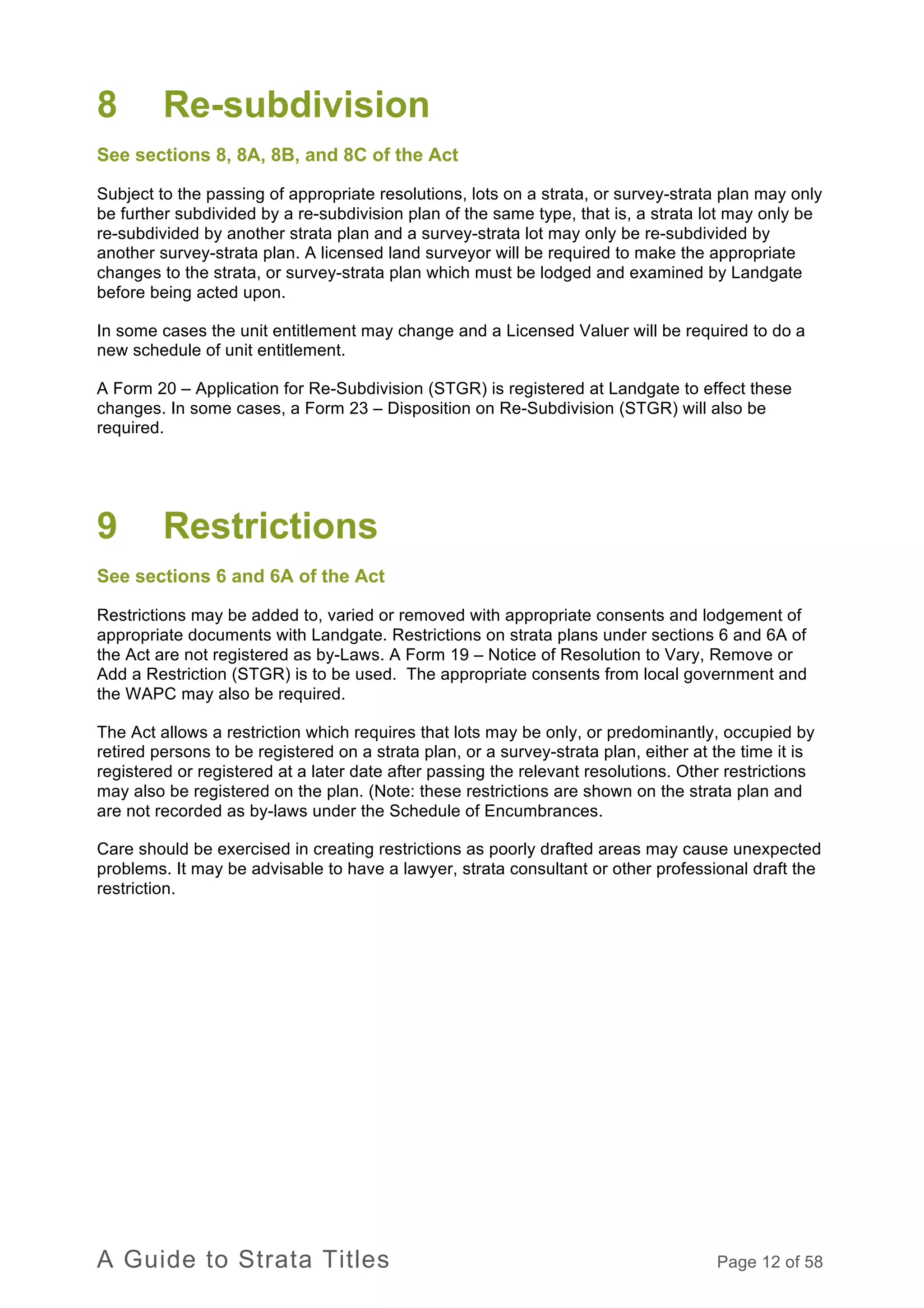 A Guide to Strata Titles in WA | PDF