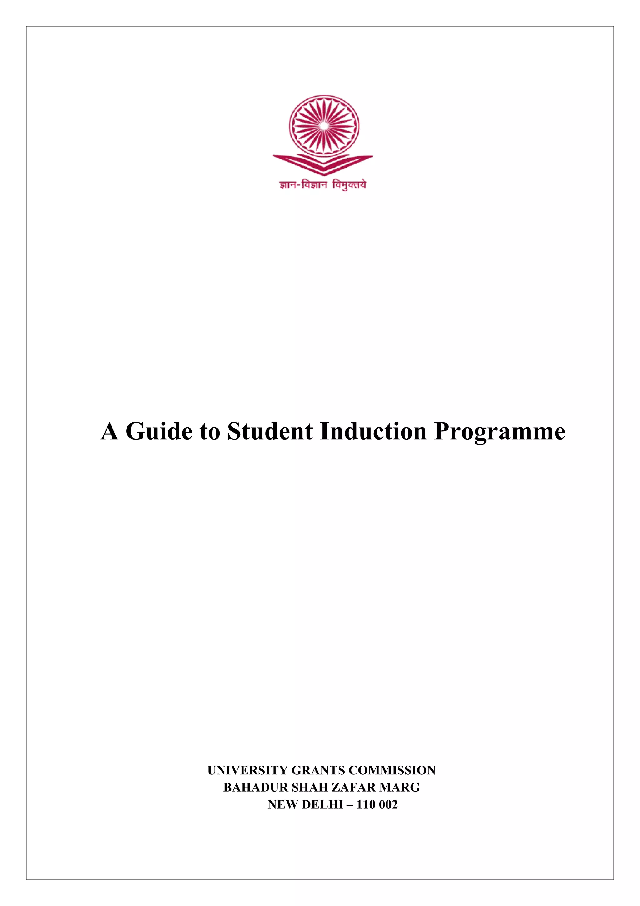 A guide to student induction programme by ugc | PDF