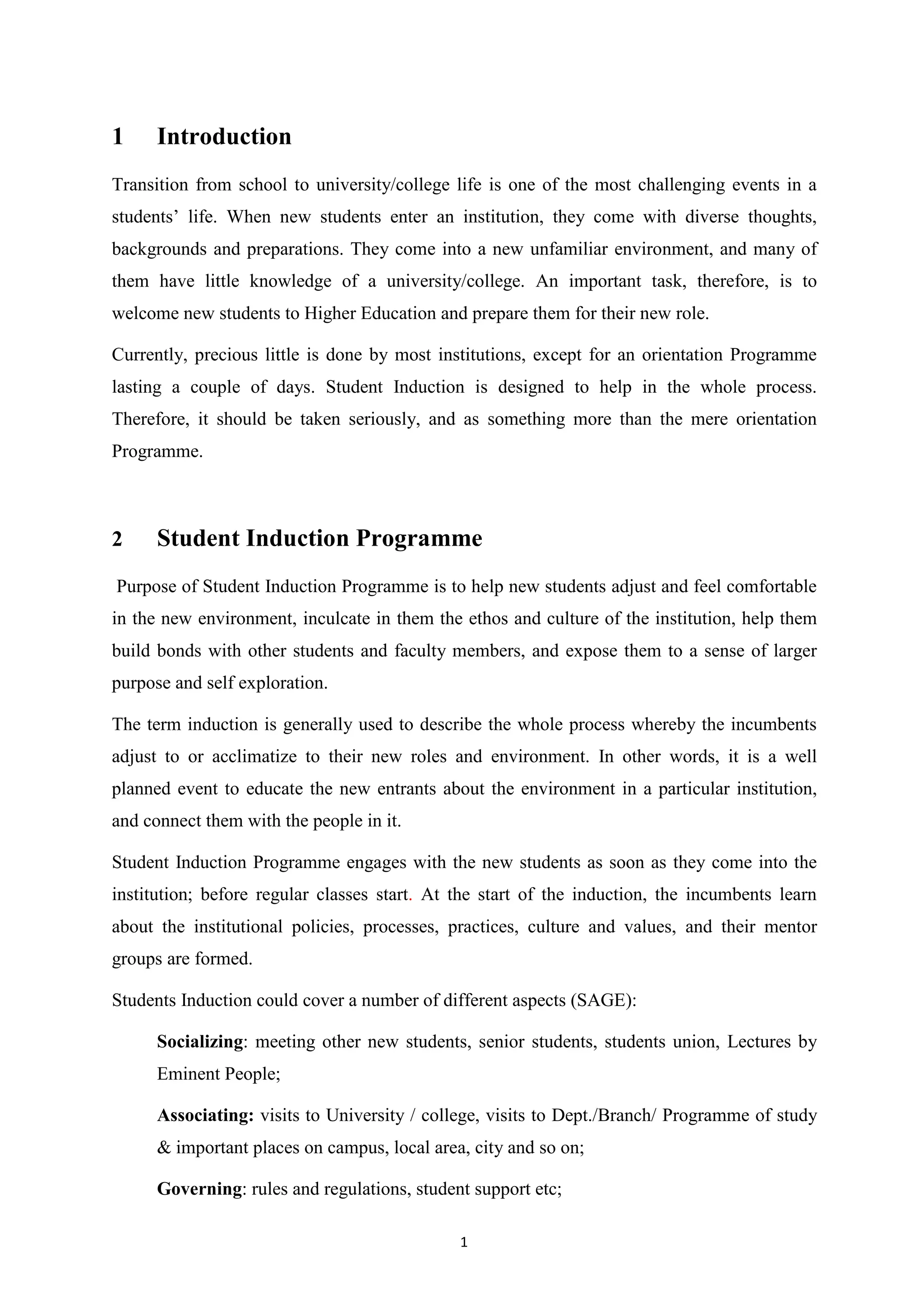 A guide to student induction programme by ugc | PDF