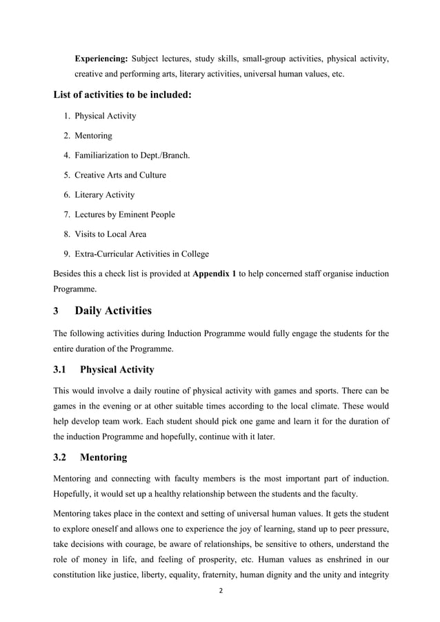 A guide to student induction programme by ugc | PDF