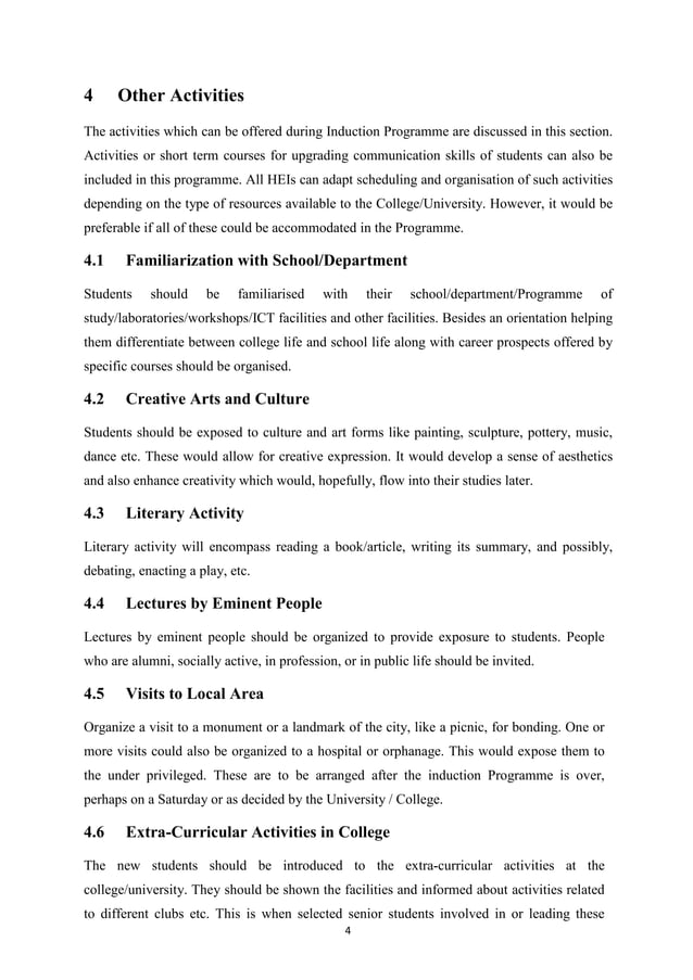 A guide to student induction programme by ugc | PDF