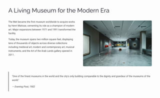 A History of the Metropolitan Museum of Art | PDF