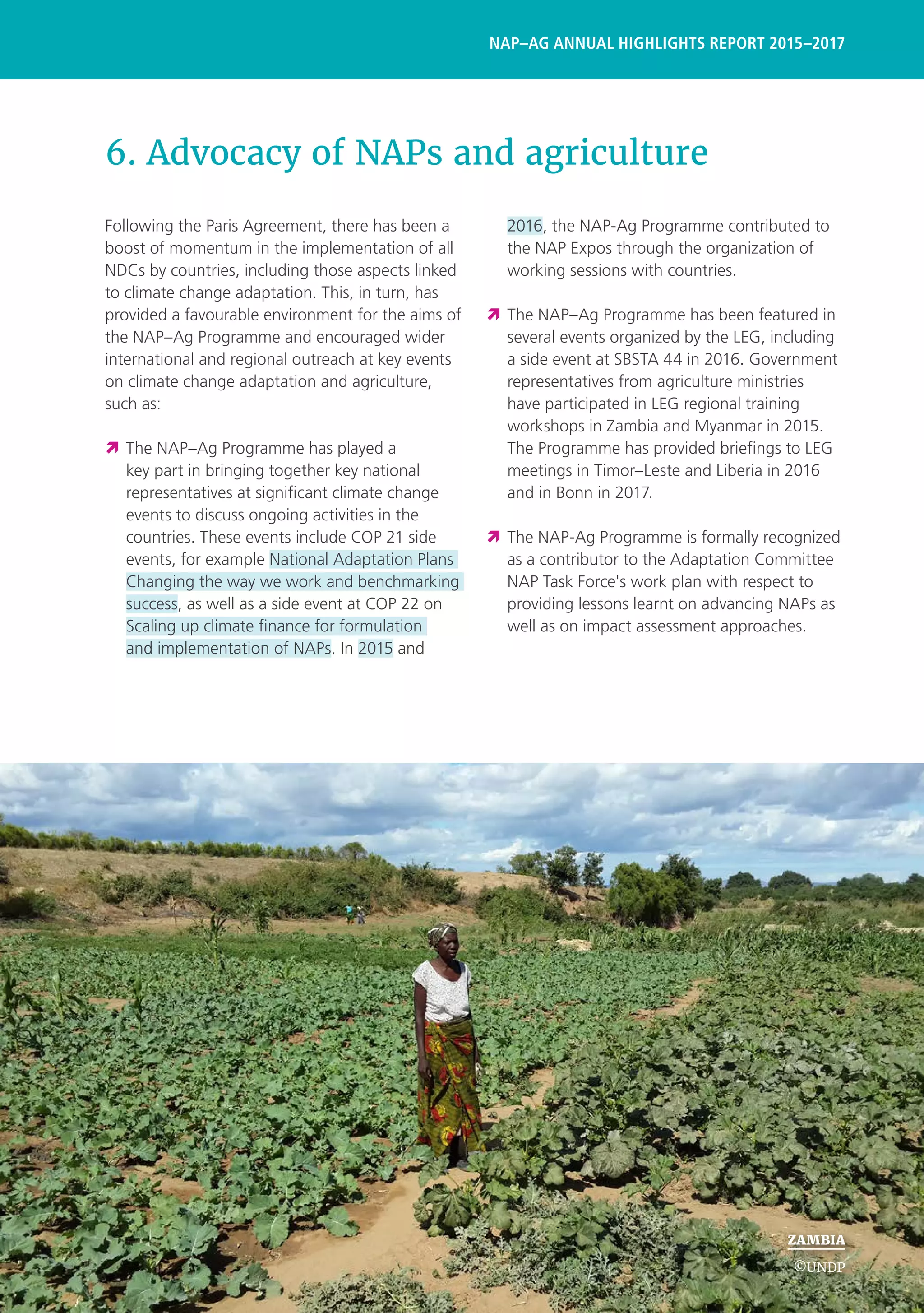 Integrating Agriculture in National Adaptation Plans (NAP-AG) Programme ...