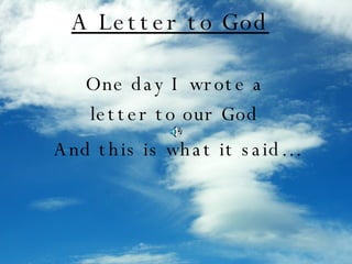 A Letter To God | PPT