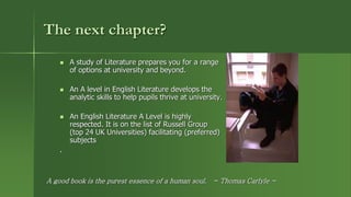 Subject Choice: A Level Literature in English | PPTX