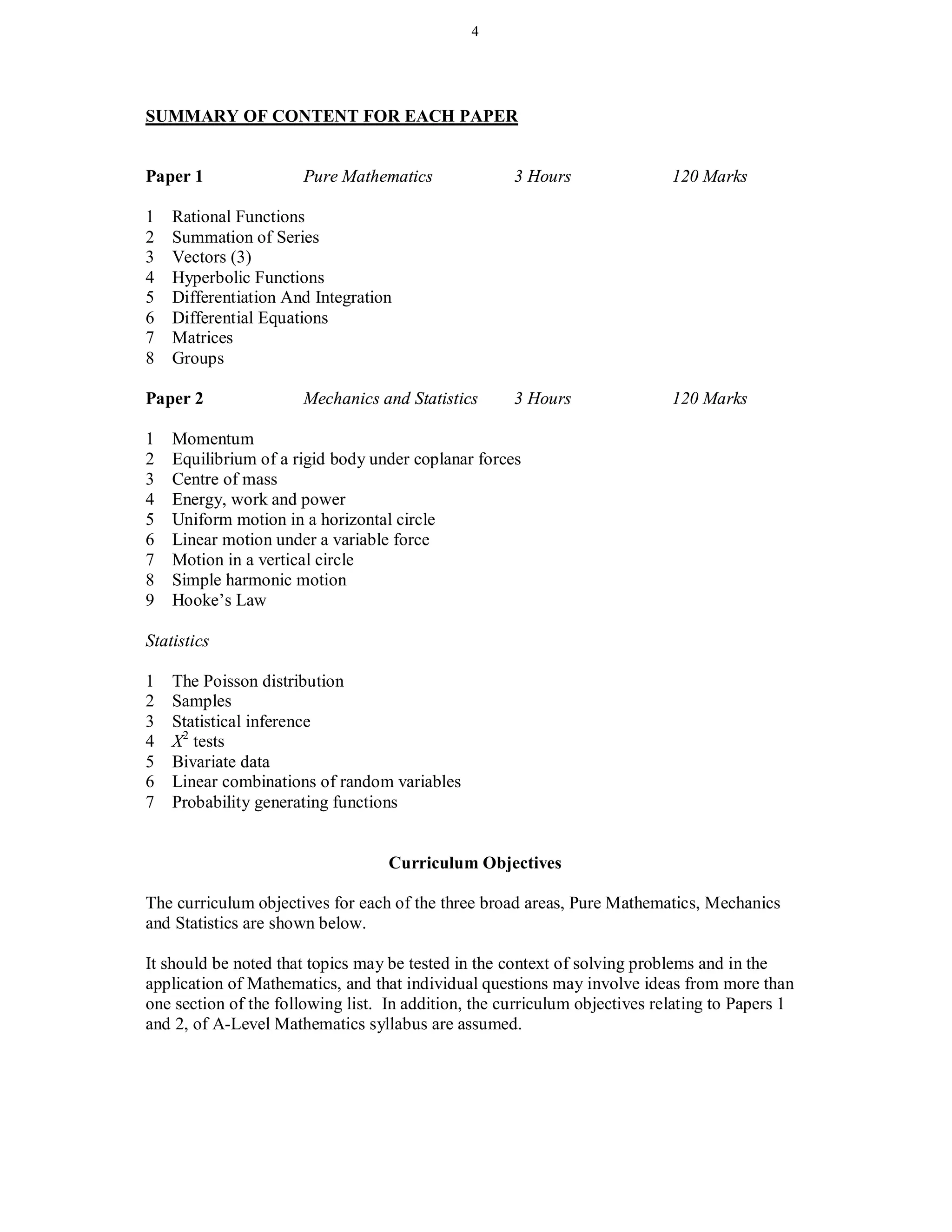 A level further mathematics zimsec syllabus cambridge zimbabwe | PDF