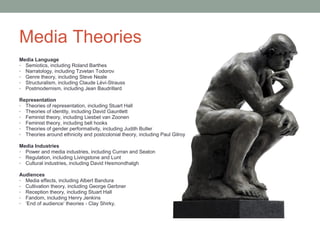 A-Level Media Studies Theories (Summaries) | PDF