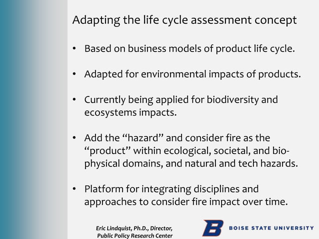 A Life Cycle Hazard Assessment (LCHA) Framework to Address Fire Hazards ...