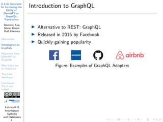 A Link Generator for Increasing the Utility of OpenAPI-to-GraphQL Translations | PDF | Databases ...