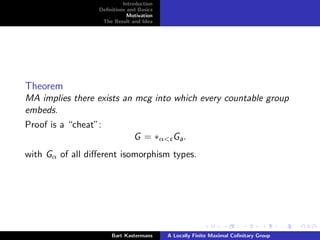 A Locally Finite Maximal Cofinitary Group | PPT