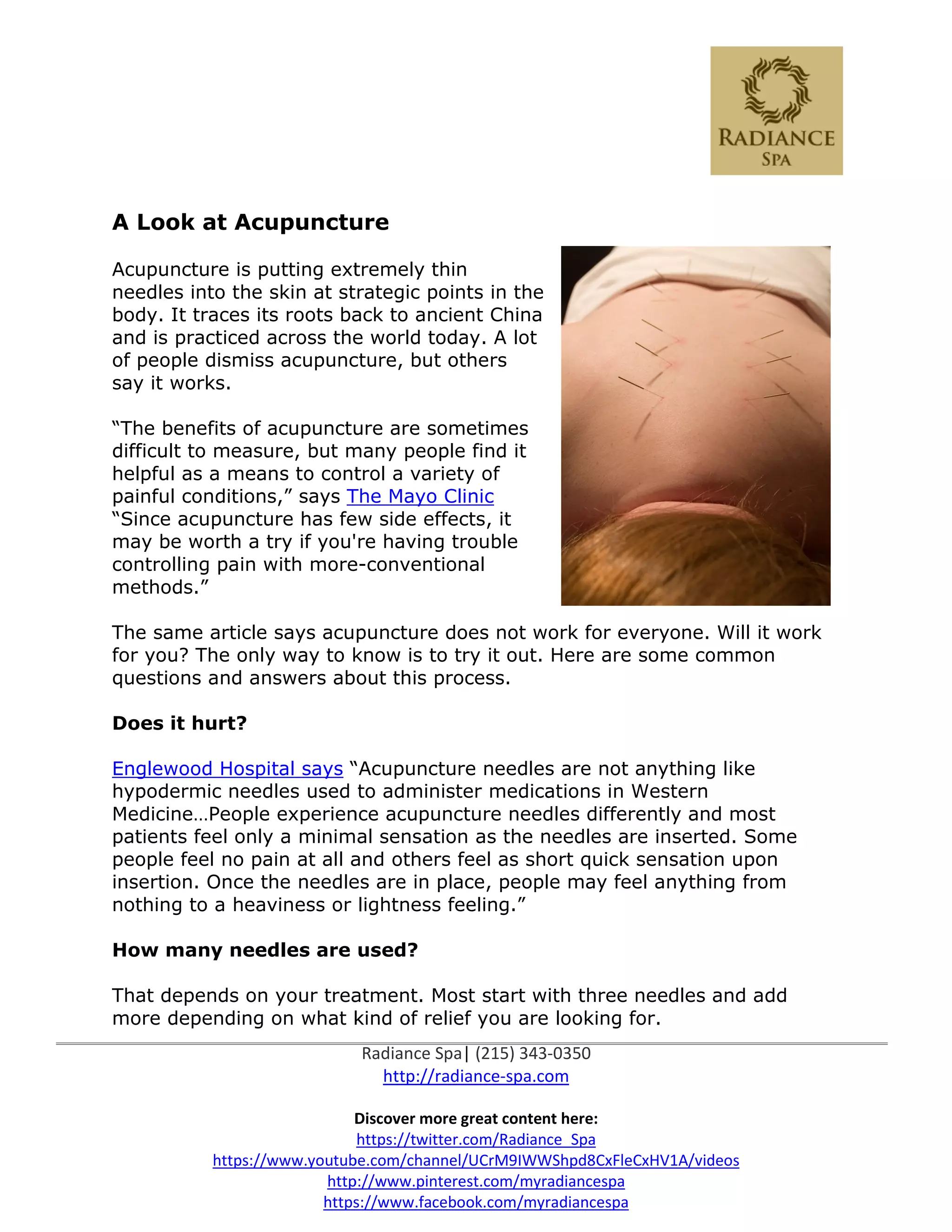 A Look at Acupuncture | PDF