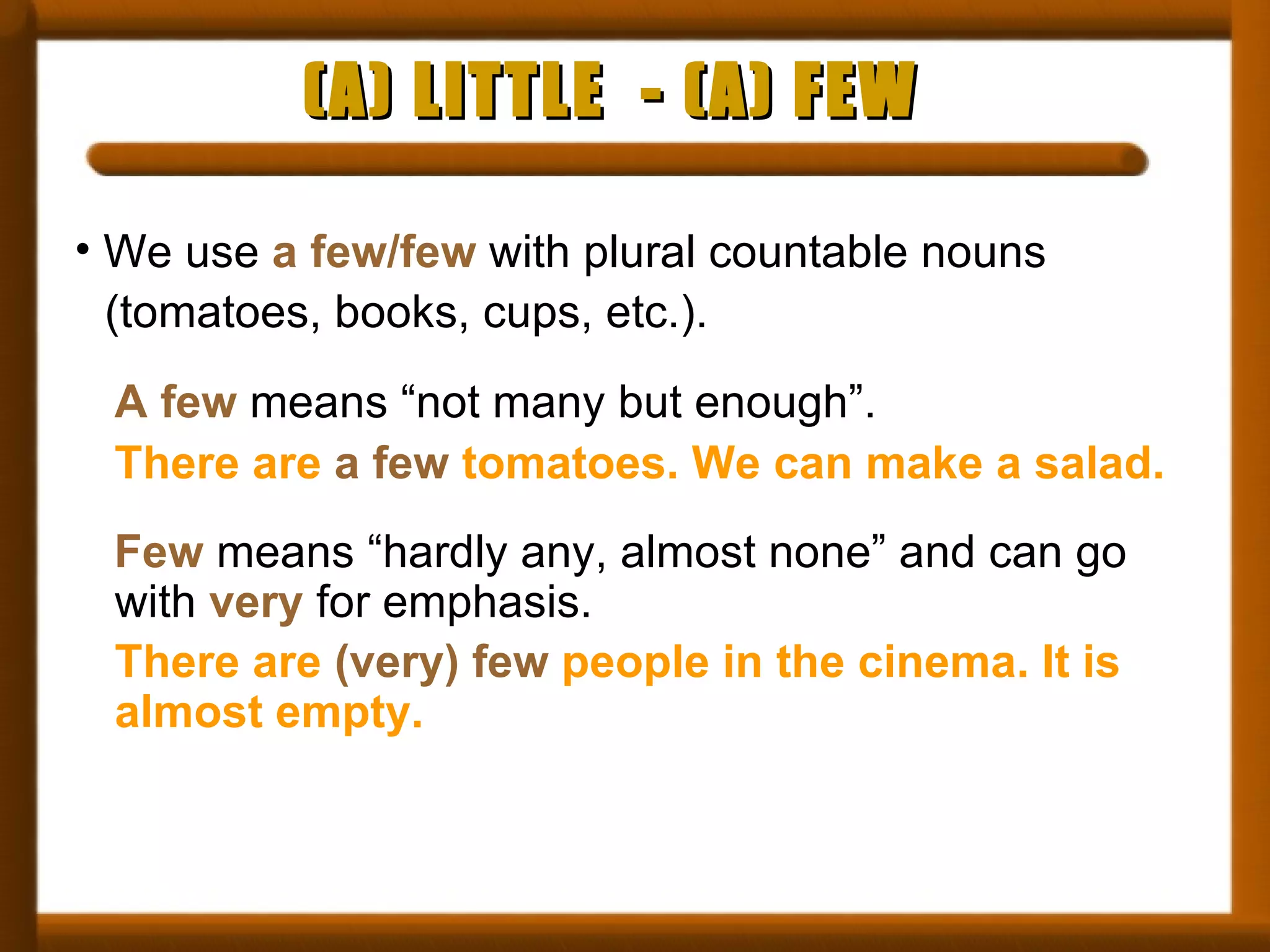 A Lotof Much Many A Little A Few | PPT