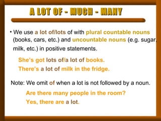 A Lotof Much Many A Little A Few | PPT