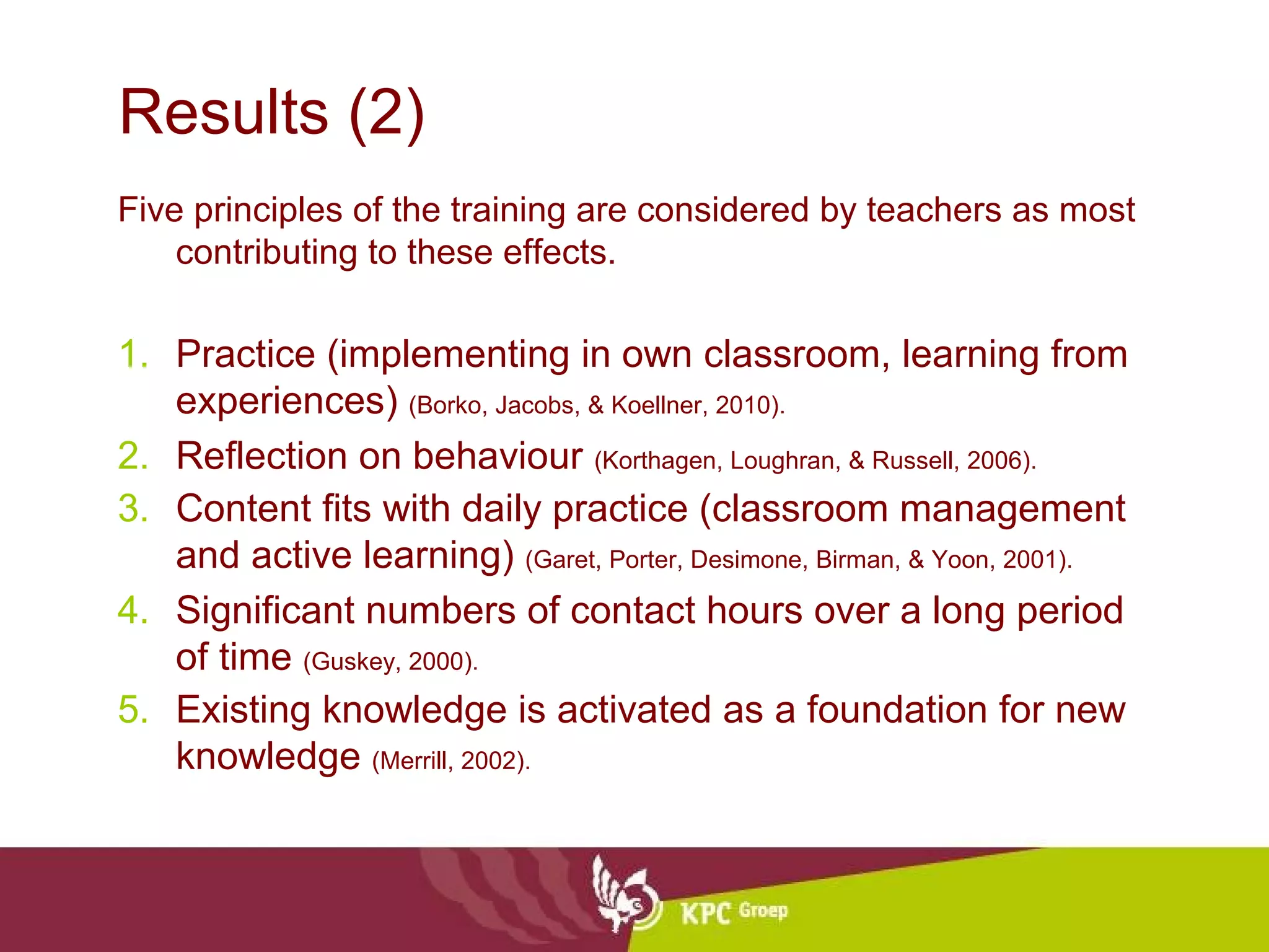 Promoting teachers' supportive behavior effective design principles ...