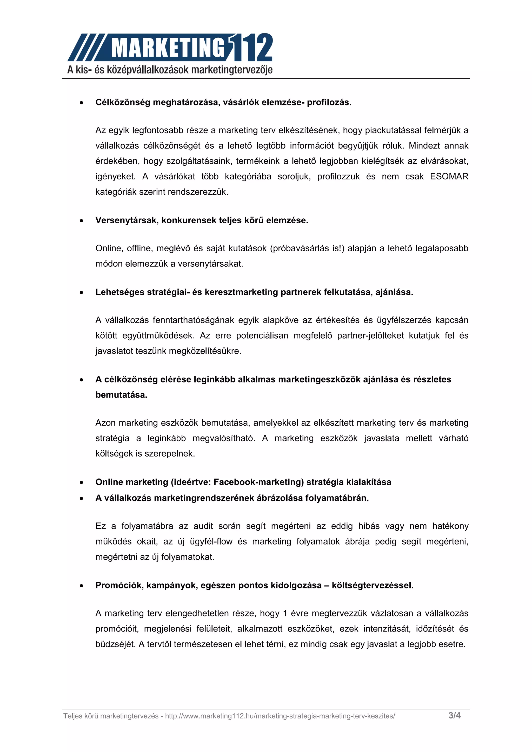 A marketing terv tartalma : Mit tartalmazzon egy marketing terv? | PDF