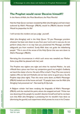 A Message To Who Does Not Believe In Prophet Muhammad (PBUH) | PDF