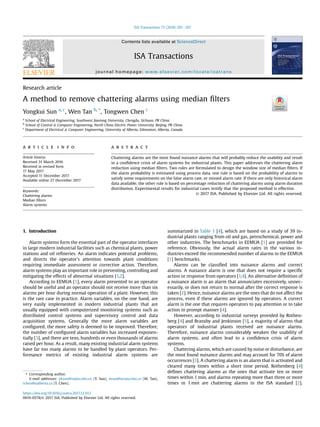 A method to remove chattering alarms using median ﬁlters | PDF ...