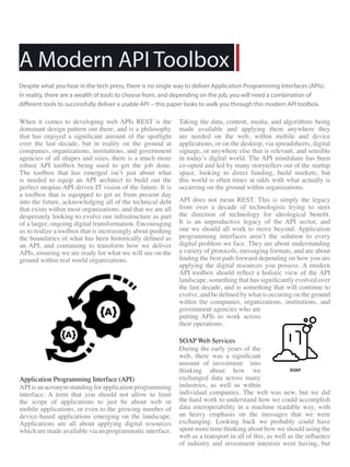 A Modern API Toolbox | PDF