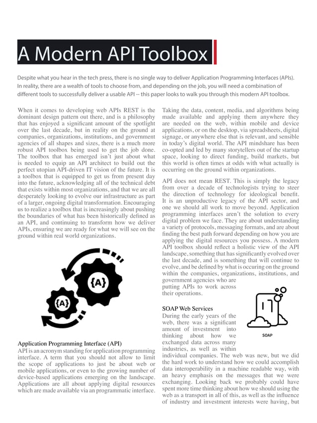 A Modern API Toolbox | PDF