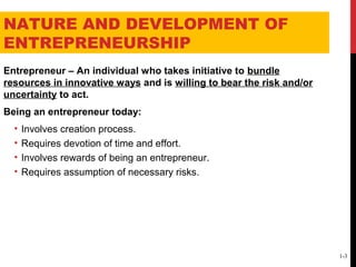 Introduction and nature of entrepreneurship | PPT