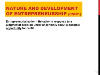 Introduction and nature of entrepreneurship | PPT