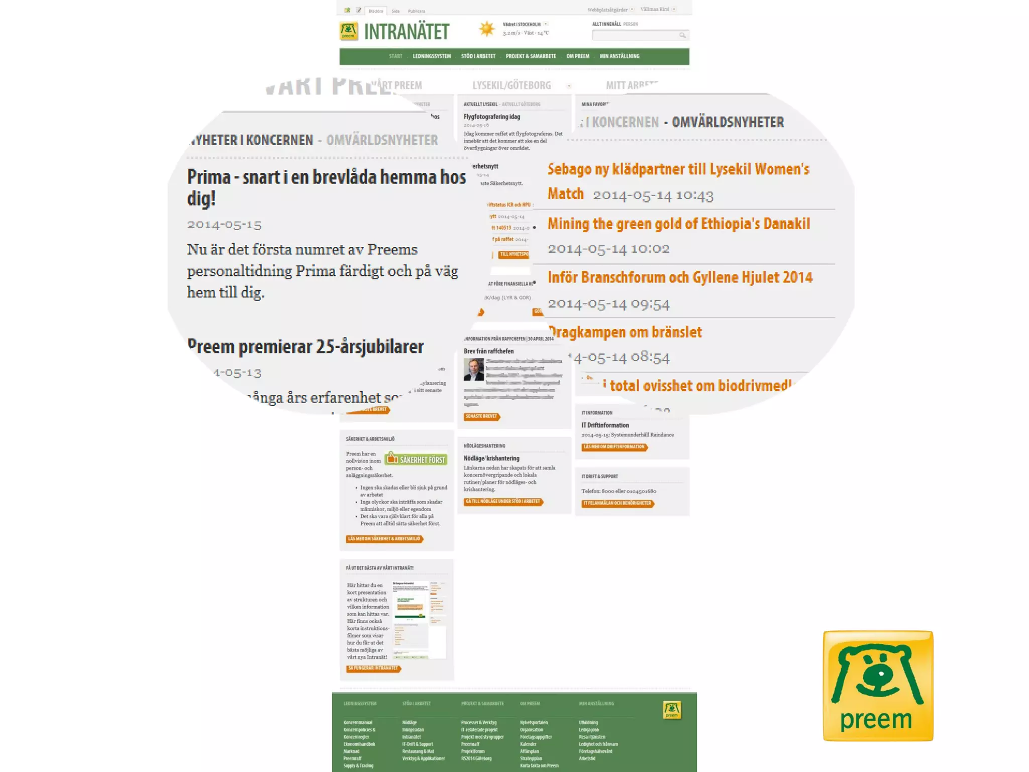 A new structure for Preem's intranet | PPT